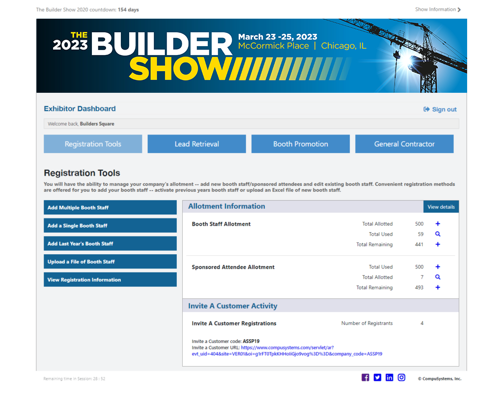 Attendee/Exhibitor Dashboards | CompuSystems